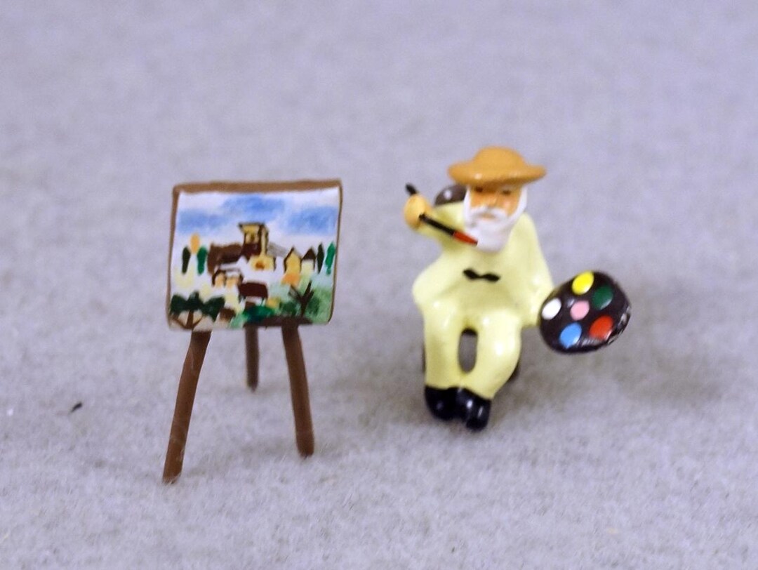 J Carlton Gault French Miniature Figurine Two Pieces Monet Artist With ...