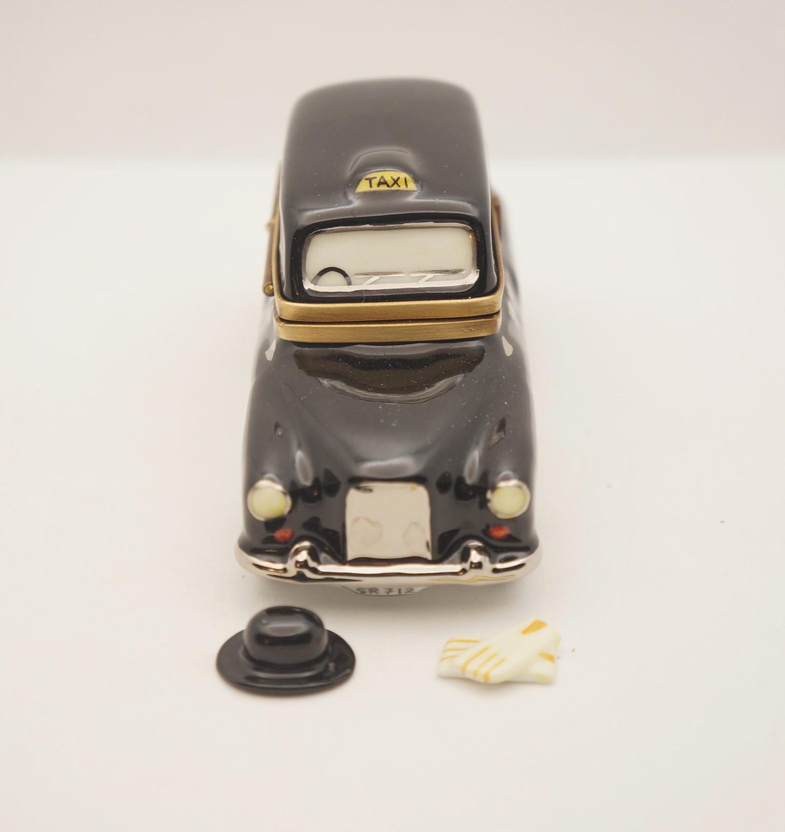 London Taxi Car With Miniature Porcelain Removable Hat and Gloves ...