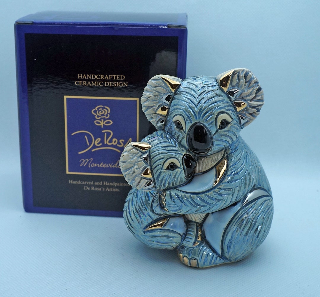 De Rosa Rinconada Figurine Koala Bear With Baby Animal Gold Enamel ...