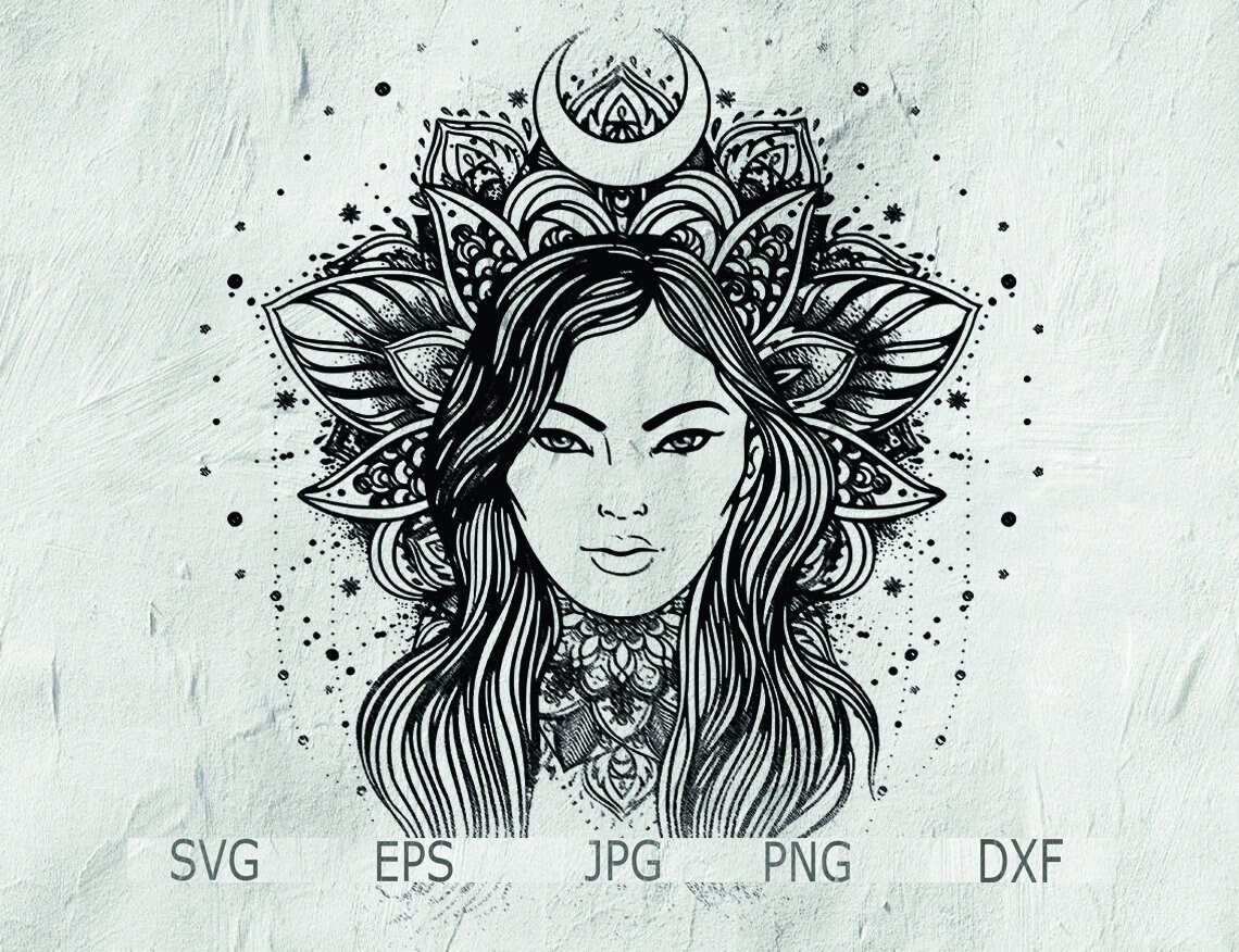 Mandala Lady Svg - 108+ SVG Cut File