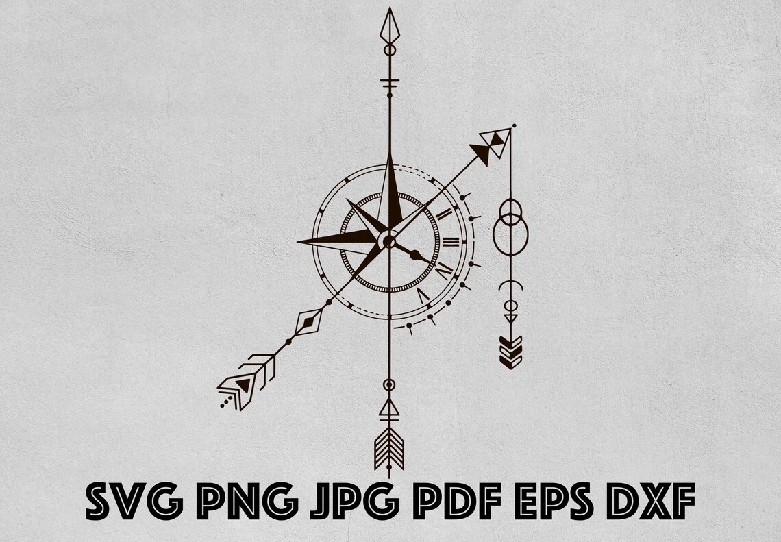 Mandala Svg Compass Arrow Svg File Arrow Svg Cricut Silhouette Etsy ...