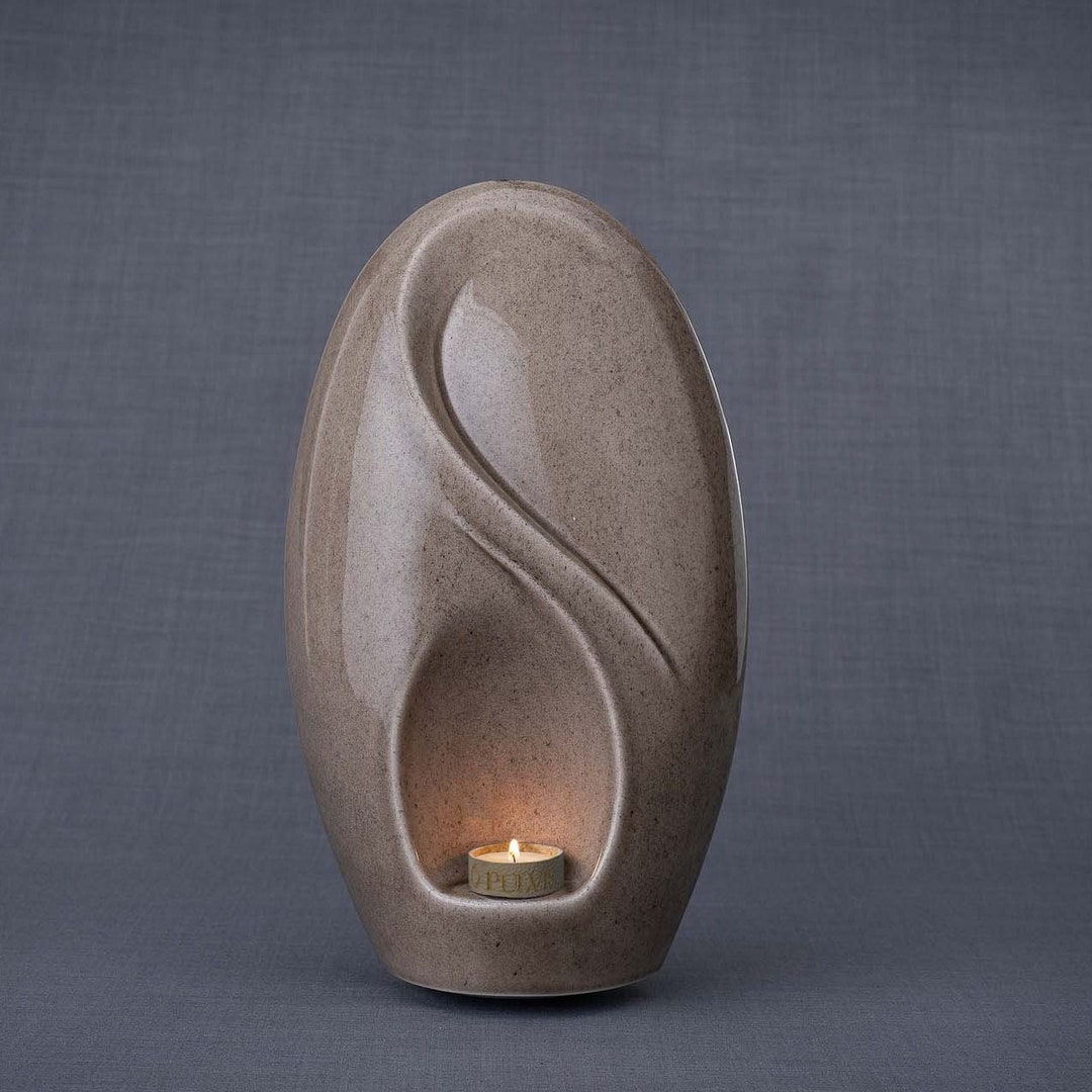 Cremation Urn for Ashes "eternity" - Large | Beige Grey | Ceramic Urn ...