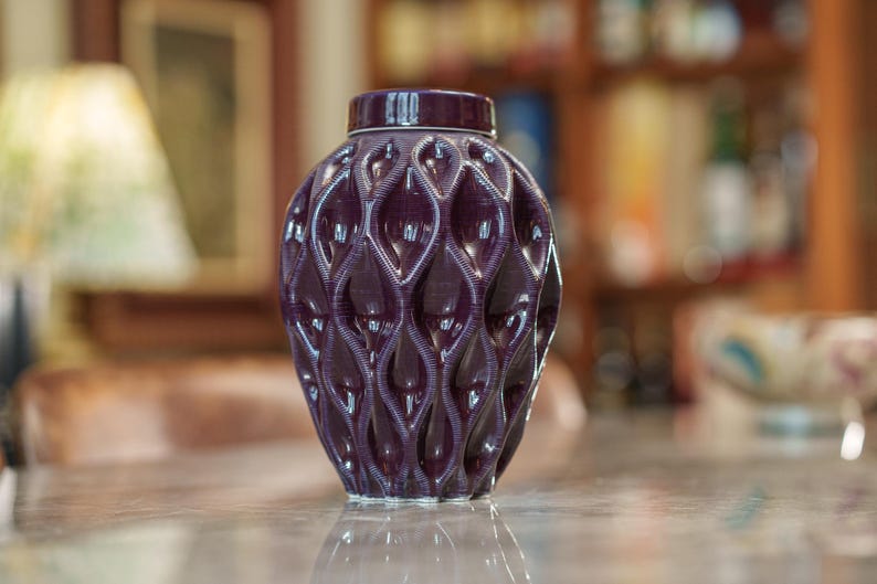 Cremation Urn Echo - 3D Printed Ceramic Urn | Violet - Etsy