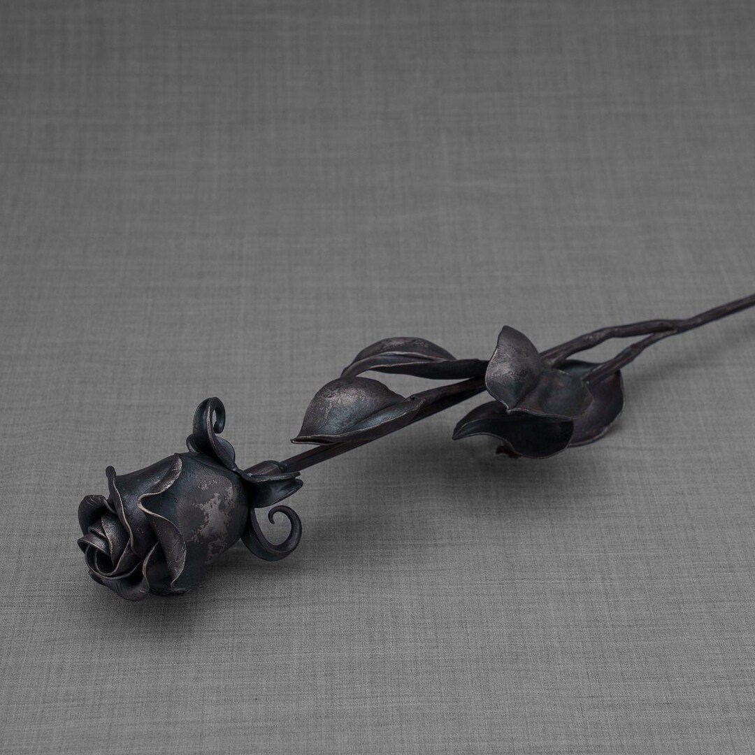 Forged Iron Rose - Handmade Flower | Memorial Accessory - Etsy