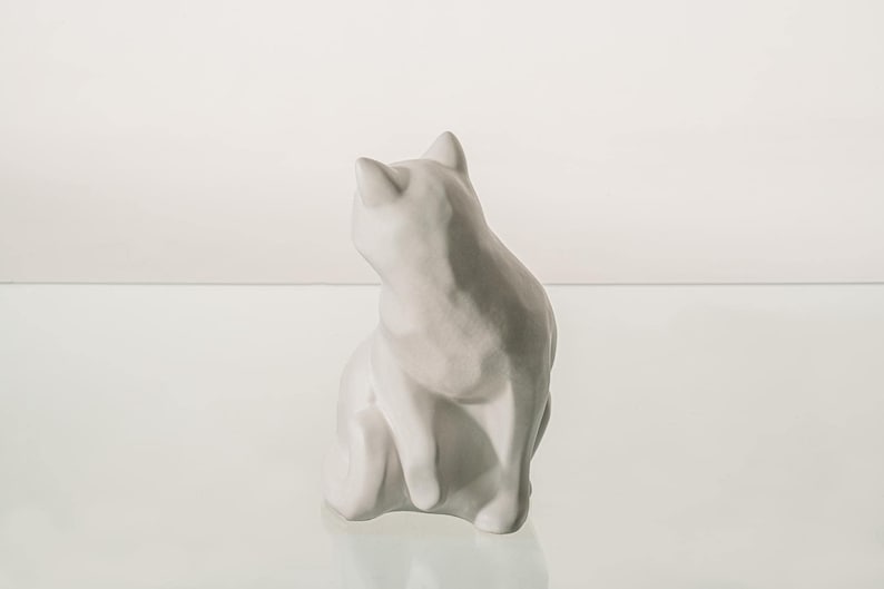 Felix Cat Urn for Ashes - White Matte | Ceramic | Handmade Pet Urn - Etsy