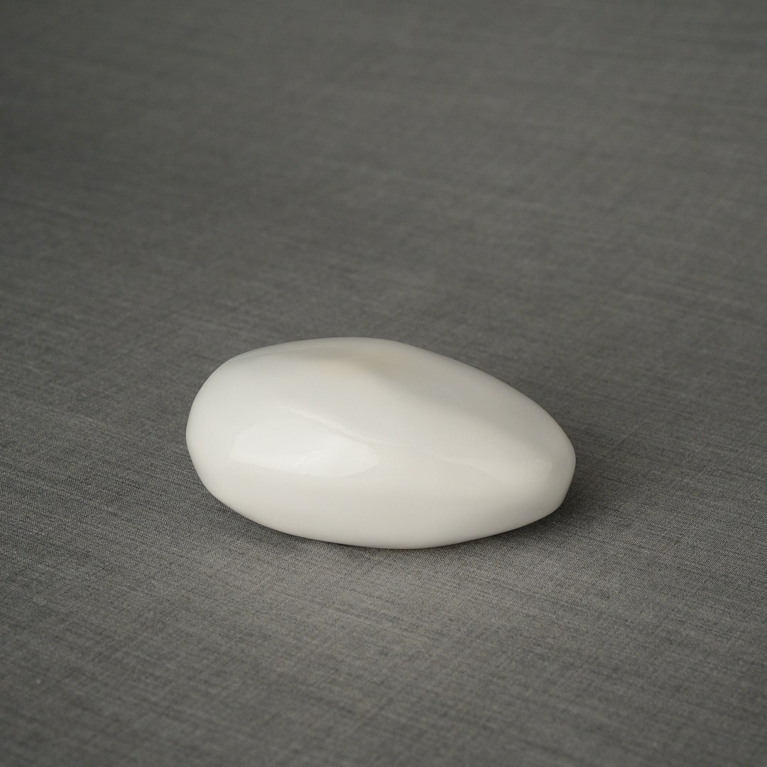 Memorial Keepsake Urn for Ashes Stone - Small Urn | White | Ceramic - Etsy