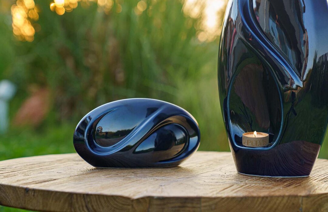 Cremation Keepsake Urn "eternity" - Small/cobalt Metallic/ceramic - Etsy