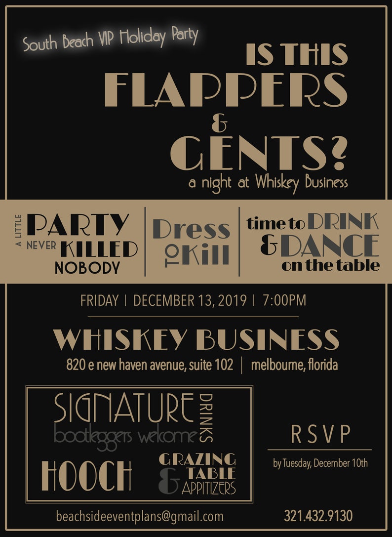 1920's Speakeasy Invitation - Etsy