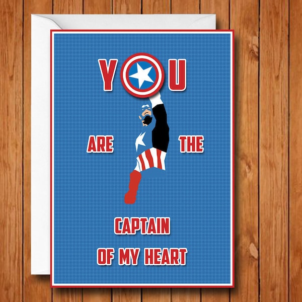 Captain America Card - Etsy