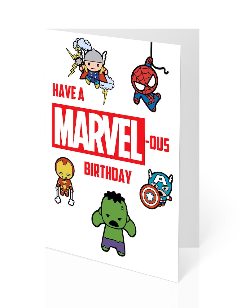 Marvel Birthday Card Avengers Birthday Card Have a Marvelous - Etsy India