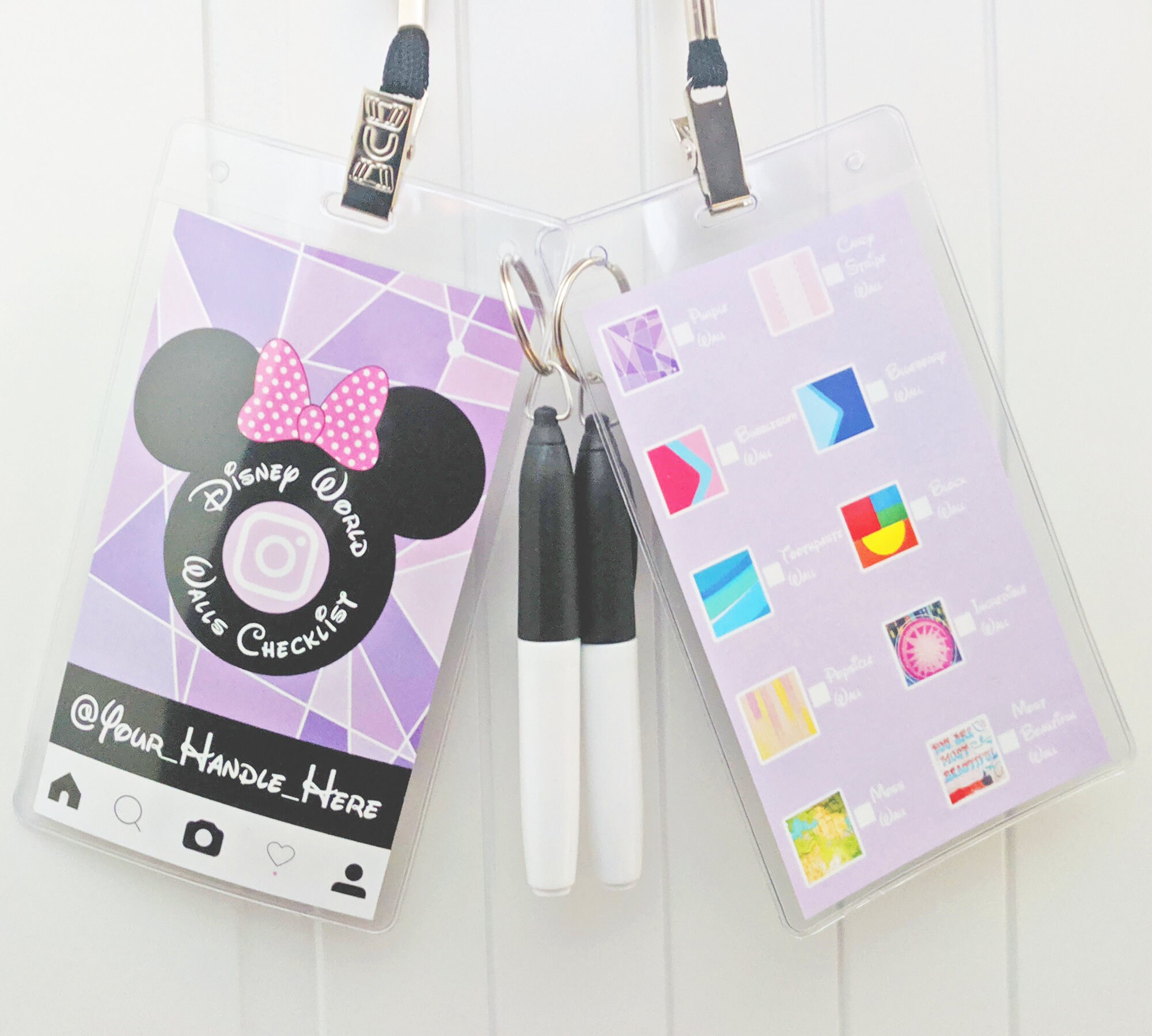 IG Park Walls Checklist Lanyard, Wall IG Challenge, Purple Wall ...
