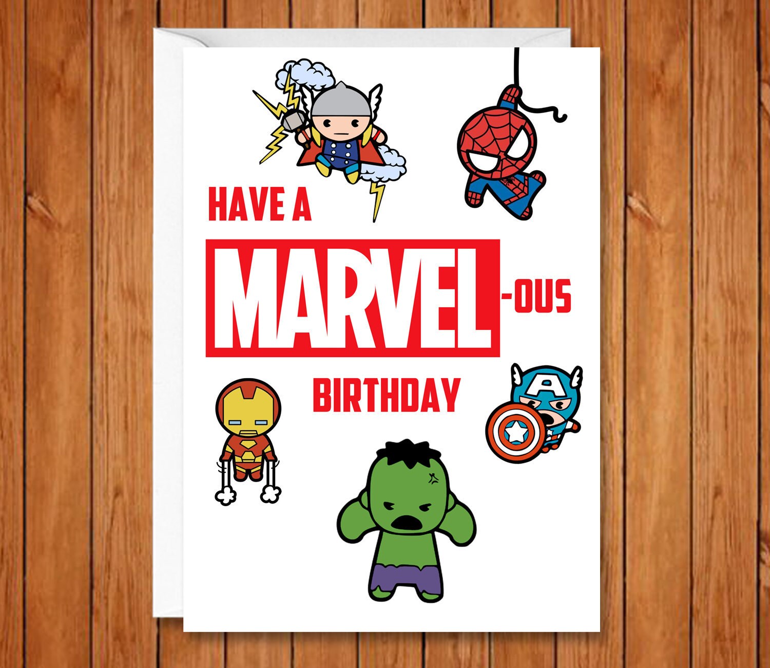 Marvel Birthday Card Avengers Birthday Card Have a Marvelous | Etsy