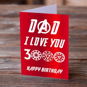 Dad I Love You 3000 Birthday Card, Marvel Avengers Dad Birthday Card ...