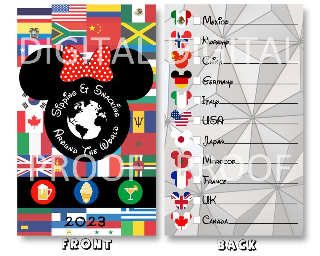 Sipping & Snacking Around the World Passport, Printable Combined Epcot ...