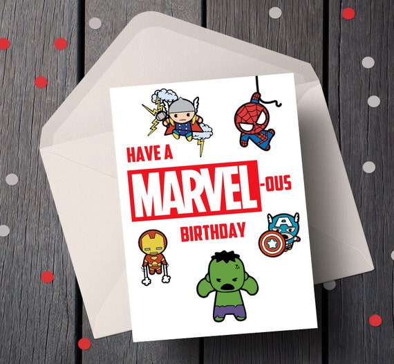 Marvel Birthday Card Avengers Birthday Card Have a Marvelous | Etsy UK