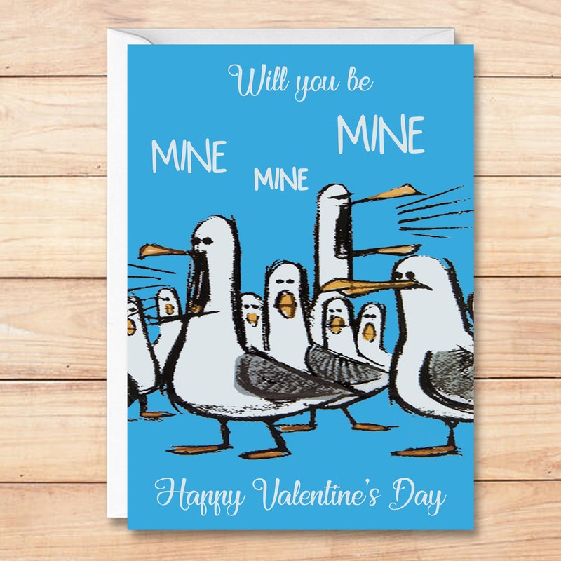 Valentines Card Seagull - Etsy