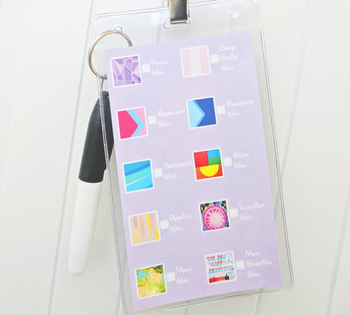 IG Park Walls Checklist Lanyard, Wall IG Challenge, Purple Wall ...