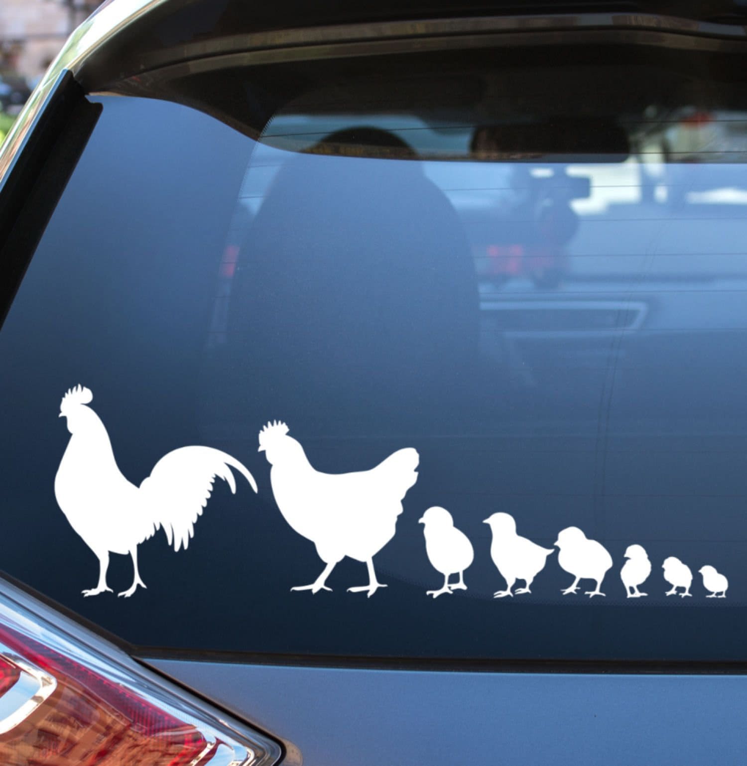 Chicken Family Car Window Decal Choose Colors and Size Car - Etsy