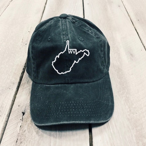 West Virginia Map Outline Dad Vintage Baseball Cap Embroidered - Etsy