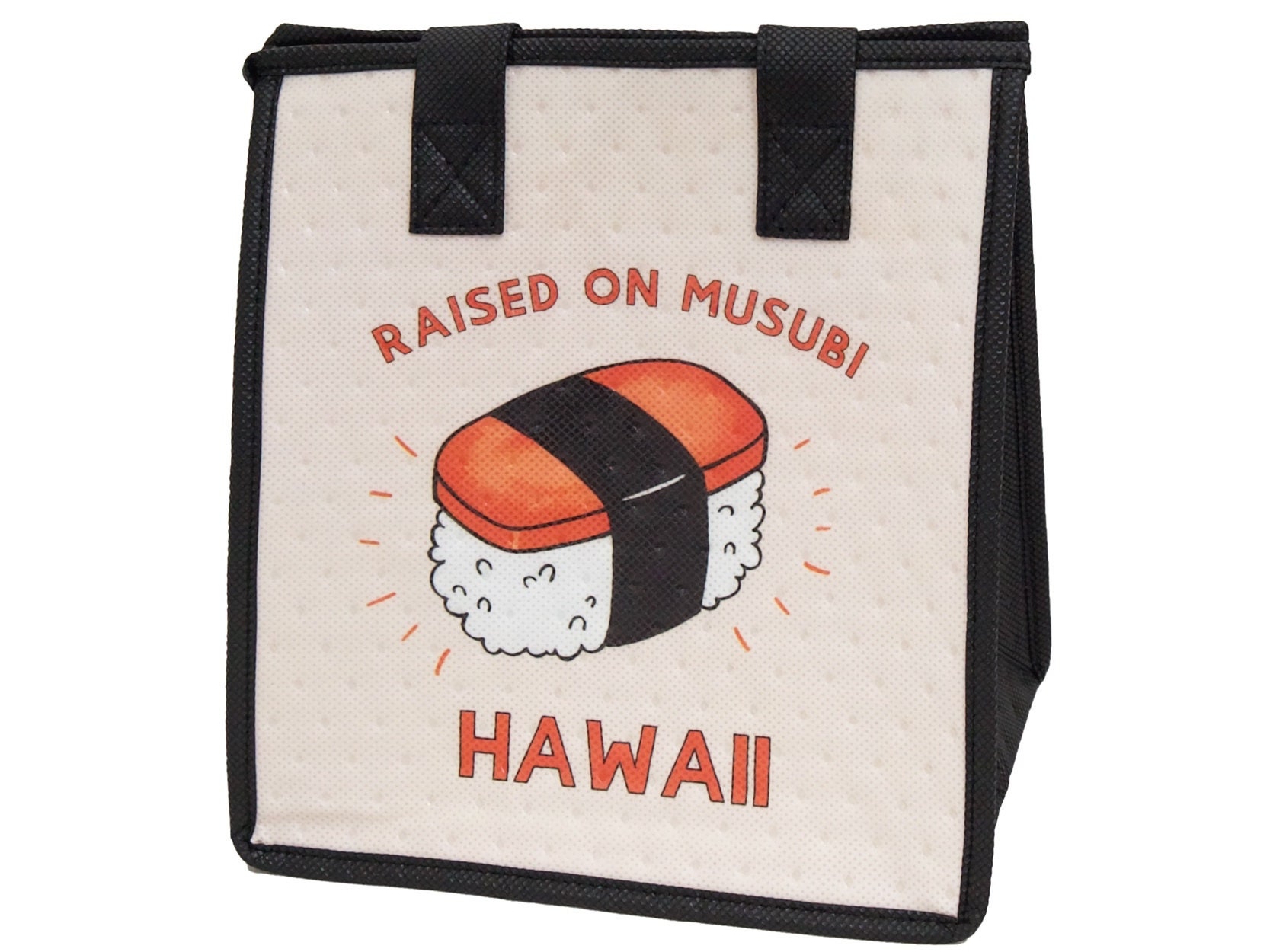Raised on Musubi Cream Petite Insulated Lunch Bag / Reusable Gift Bag ...