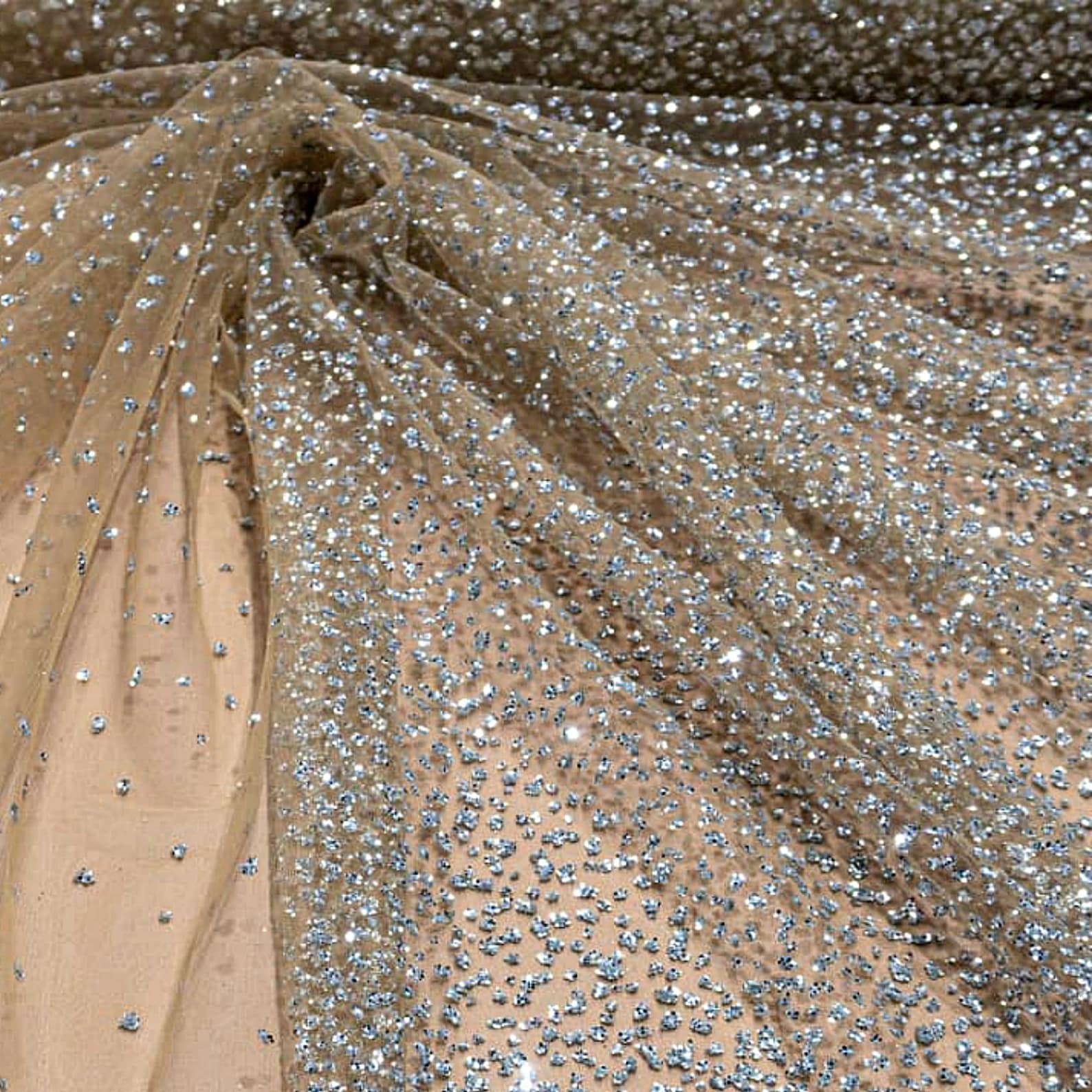 Moda encaje brillo tul malla tela negro brillante malla tela | Etsy