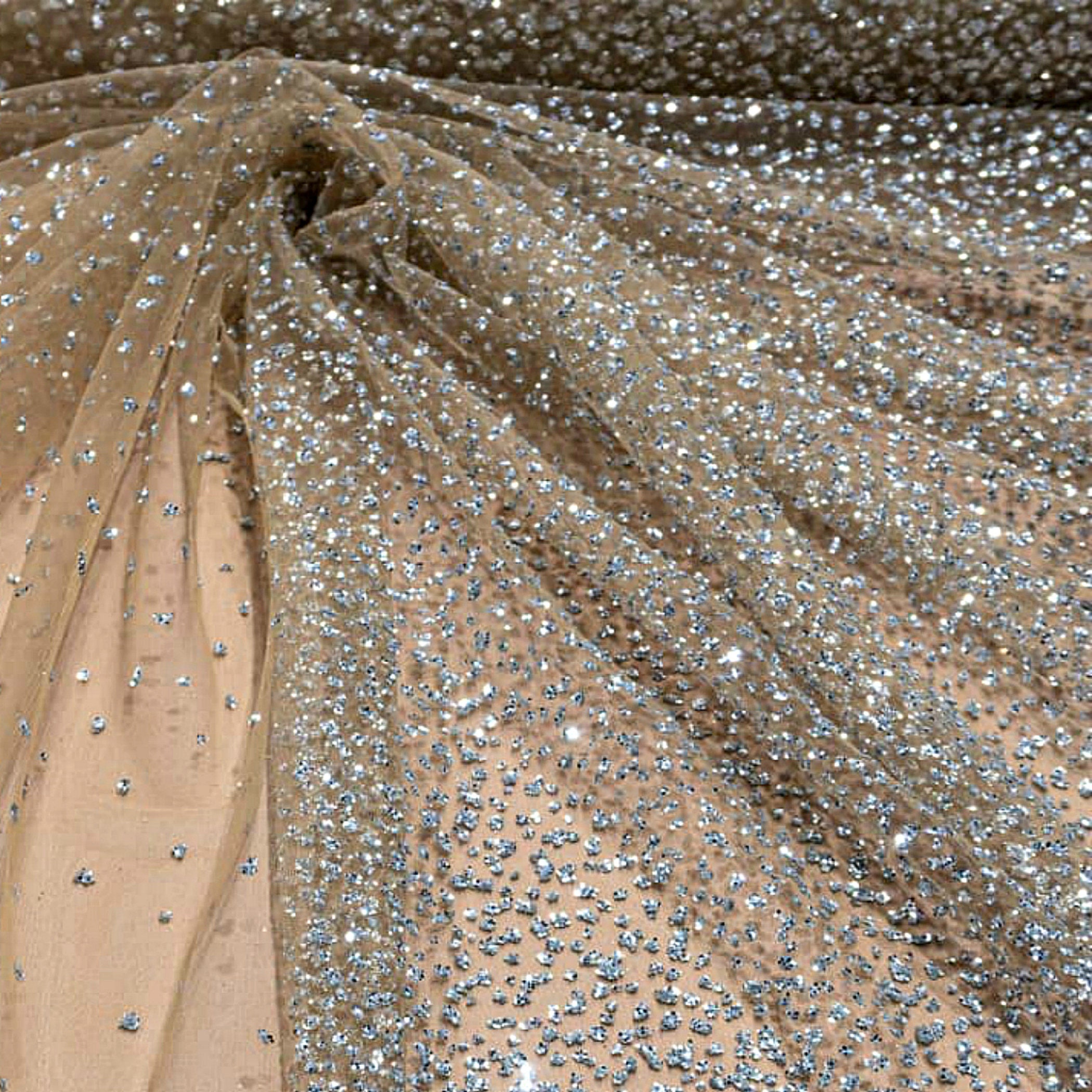 Glitter Shiny Mesh Fabric Tulle By The Yard Glitter Gold Dance Etsy