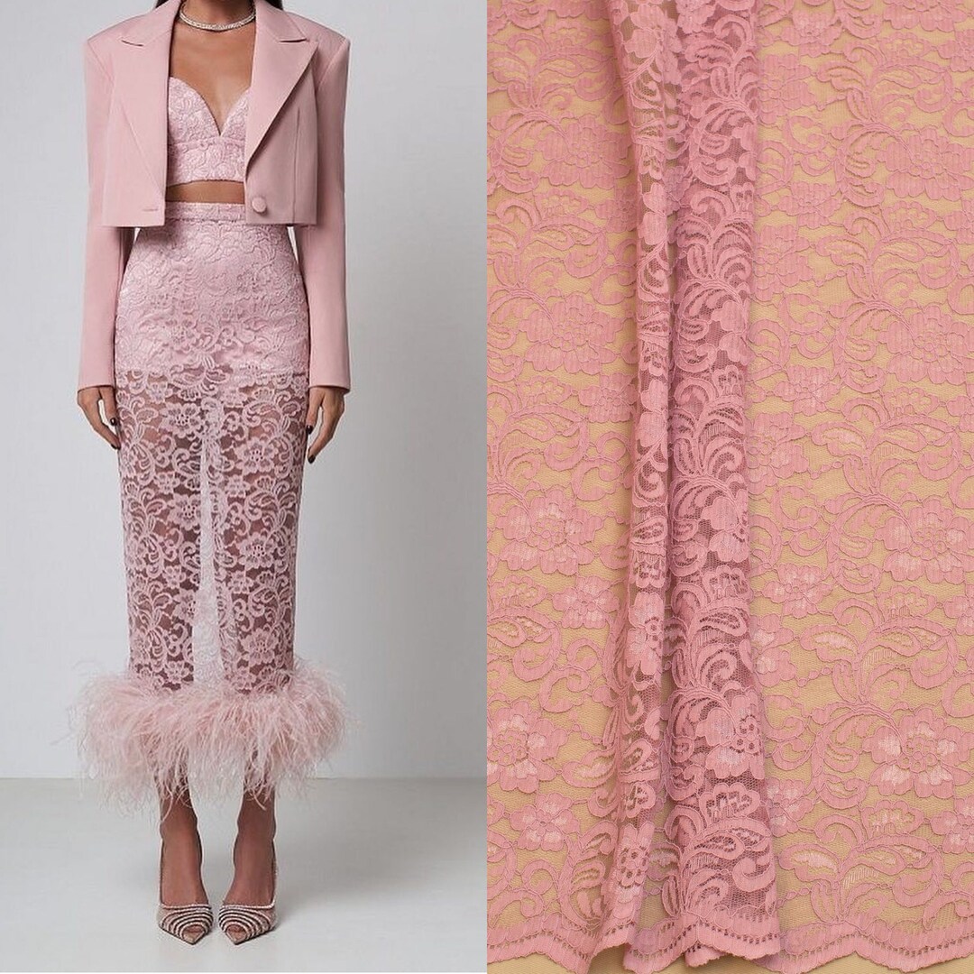 Flower Lace Corded Crochet Fabric by the Yard Embroidered Floral ...