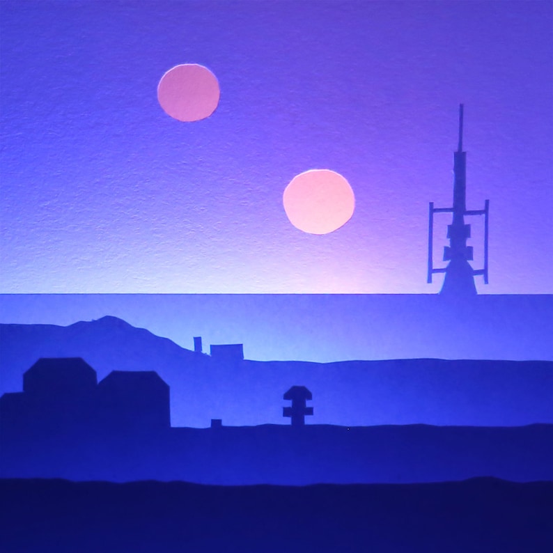 Binary Sunset Light Box / Shadow Box - Etsy