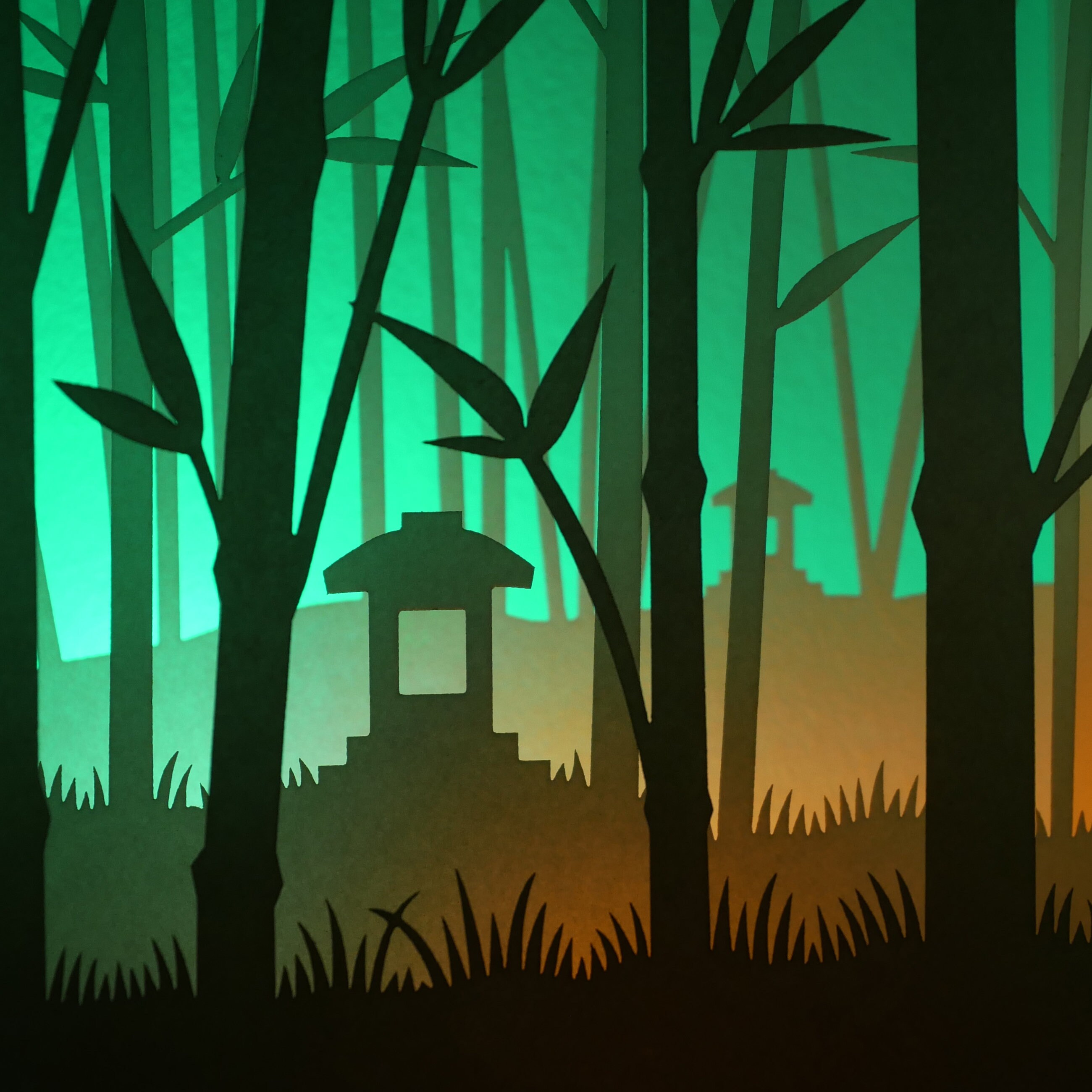 Bamboo Forest Light Box / Shadow Box - Vertical - Etsy