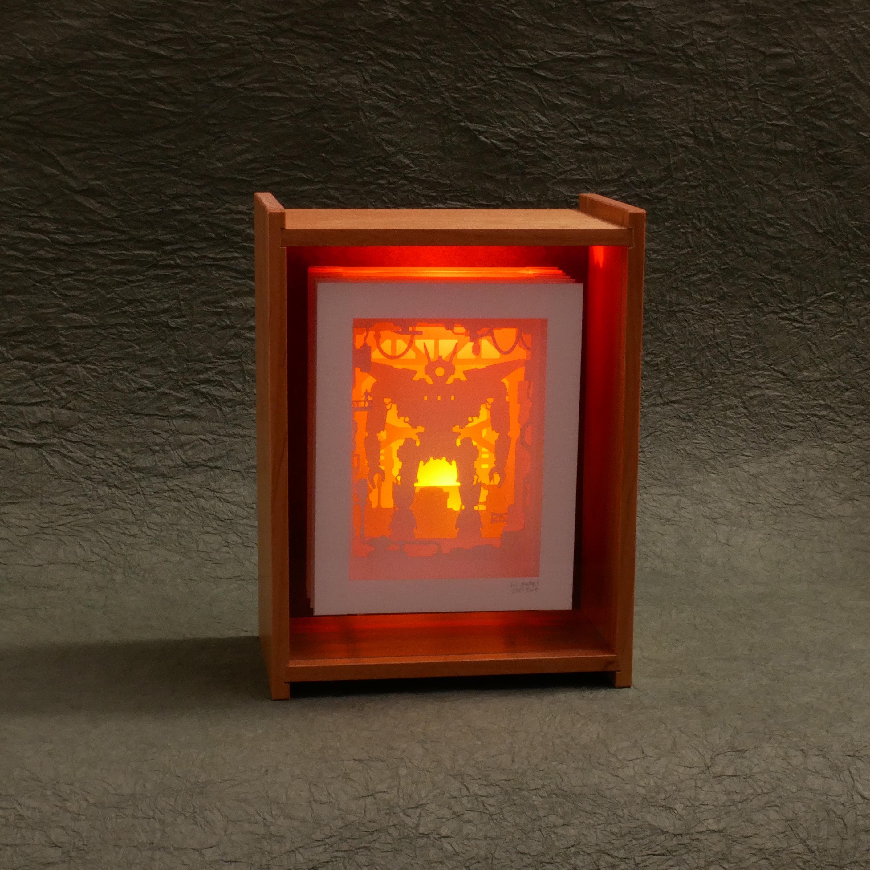 Mecha 02 Light Box / Shadow Box - Red/yellow - Etsy
