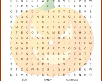 Ghost Halloween Word Search Printable - Etsy