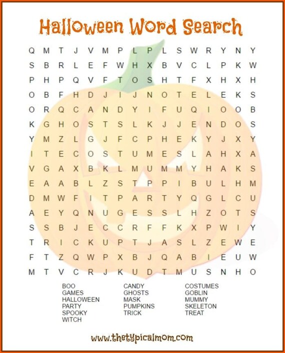 Pumpkin Halloween Word Search Printable👧 Experimente a excitação das ...