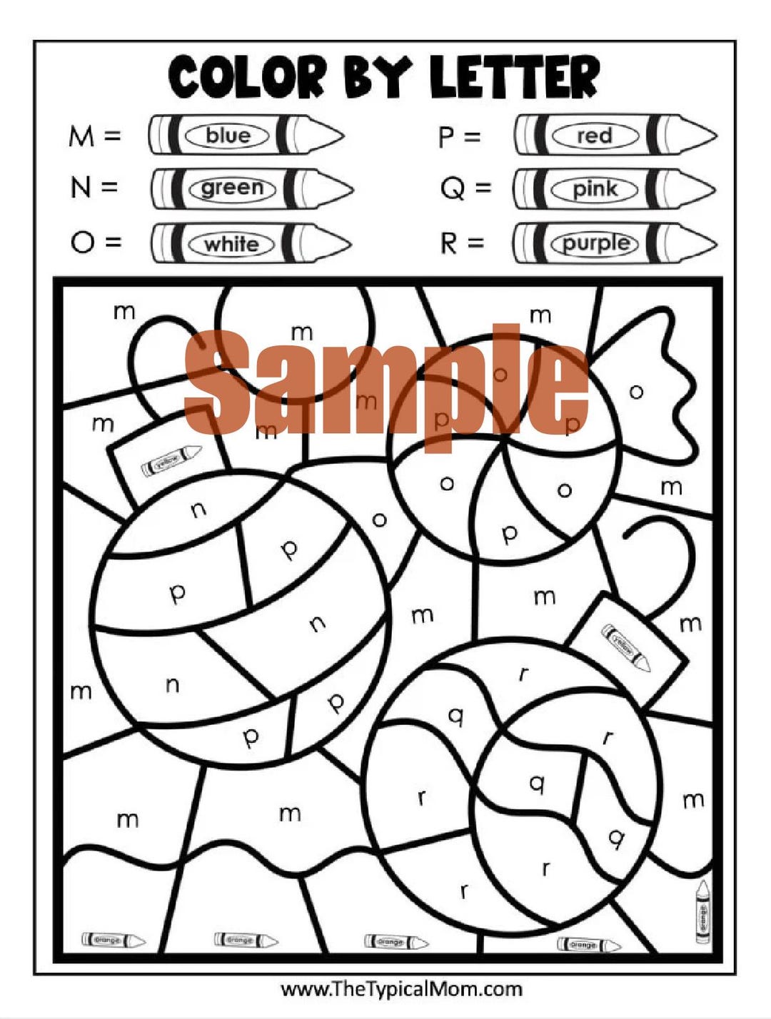 Christmas Color by Letter Printable PDF - Preschool Kindergarten Letter ...