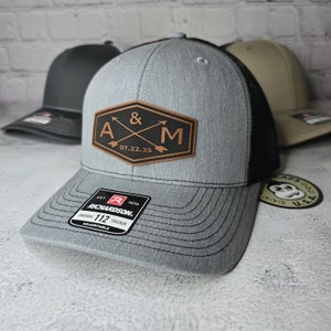 Custom Text Couples Hats, Wedding Hats, Custom Initials, Special Date ...