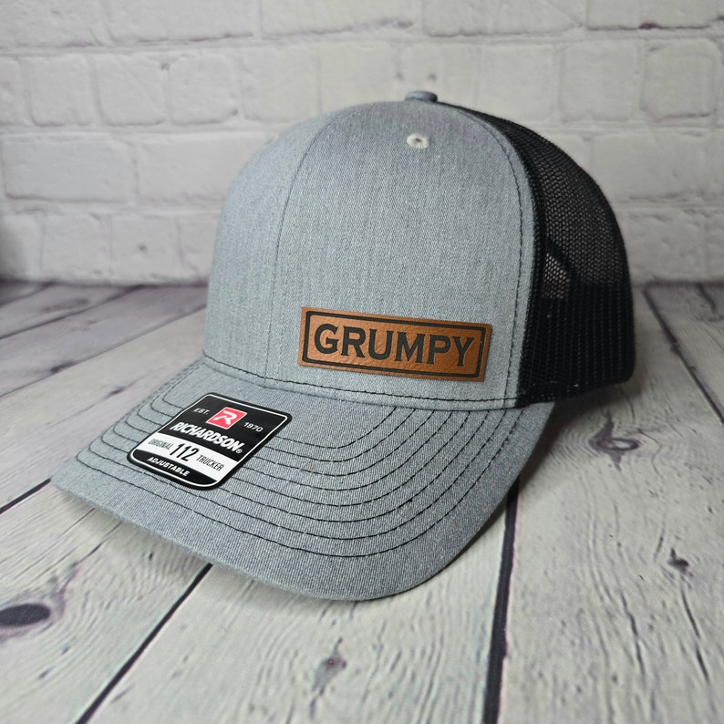 Grumpy Hat, Custom Grumpy Patch Trucker Hat, Gifts for Grumpy ...