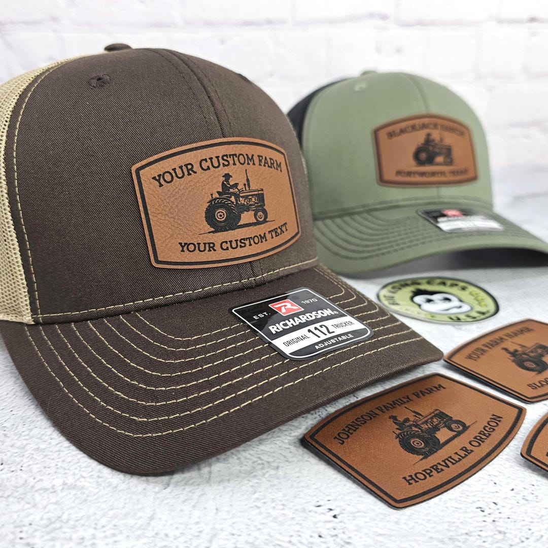 Custom Farm Hat, Customizable Tractor Patch Hats, Gifts for Farmers ...