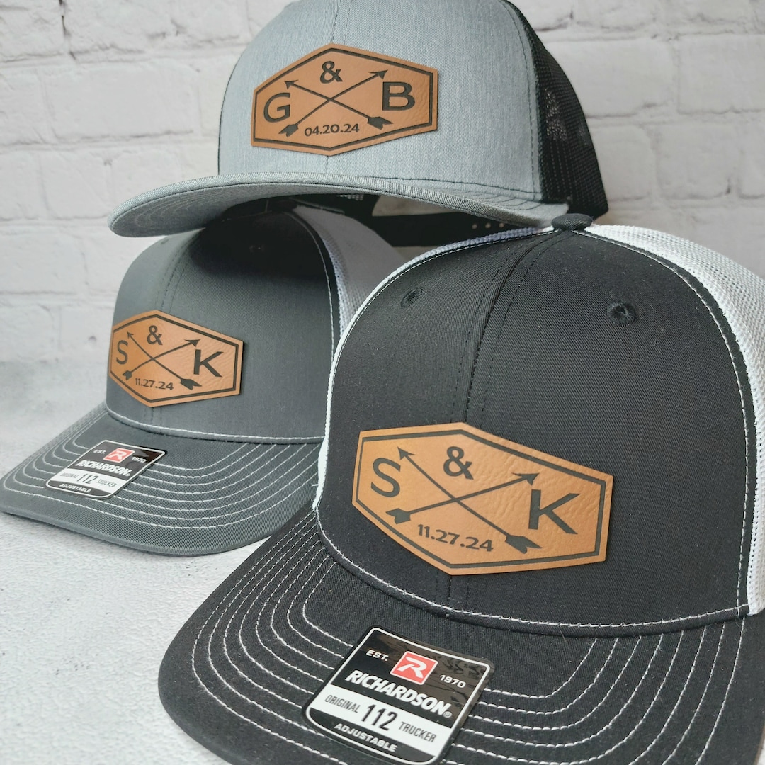 Custom Couples Hats, Personalized Wedding Hats, Groom, Best Man Hats ...