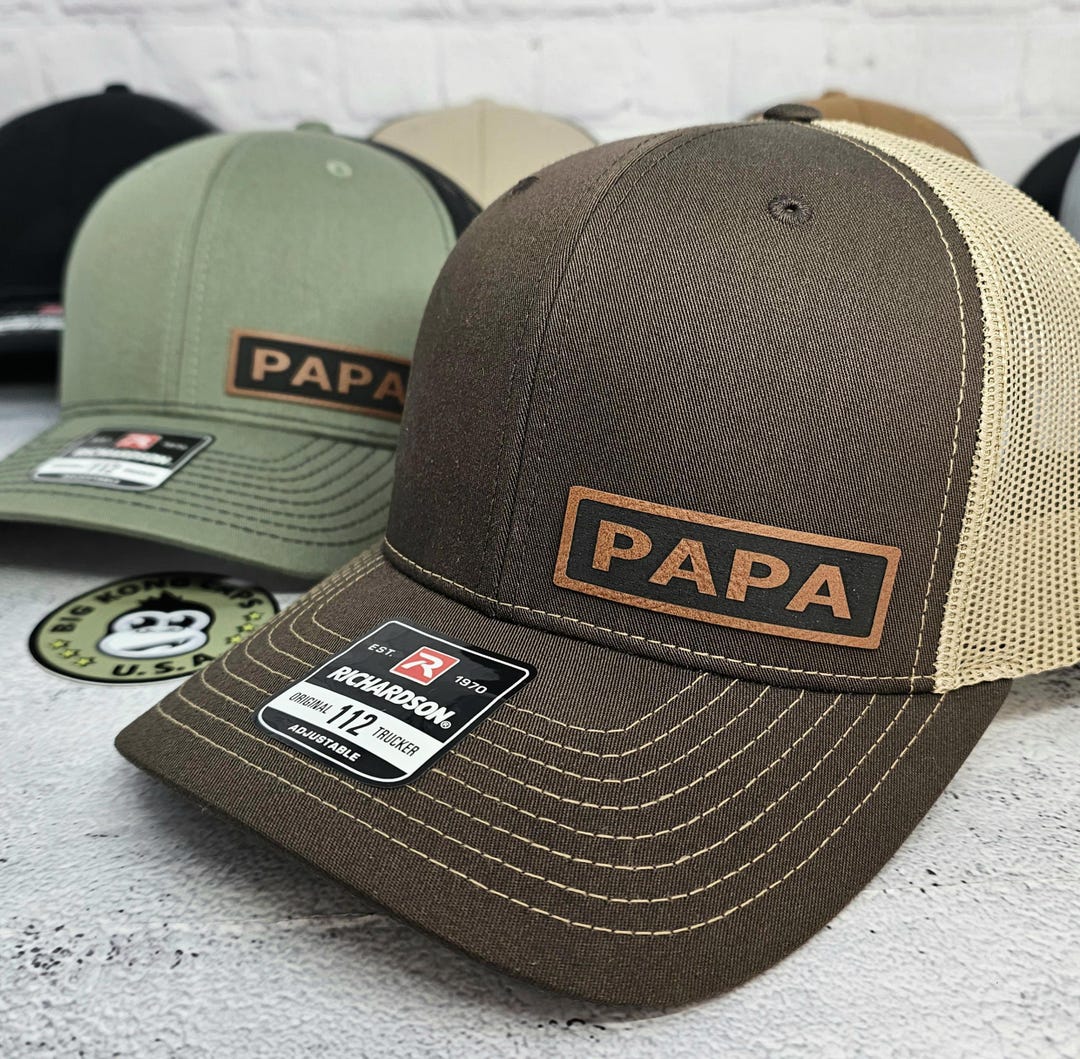 PAPA PATCH HAT, Custom Papa Trucker Hats, Personalized Papa Gifts, Best ...