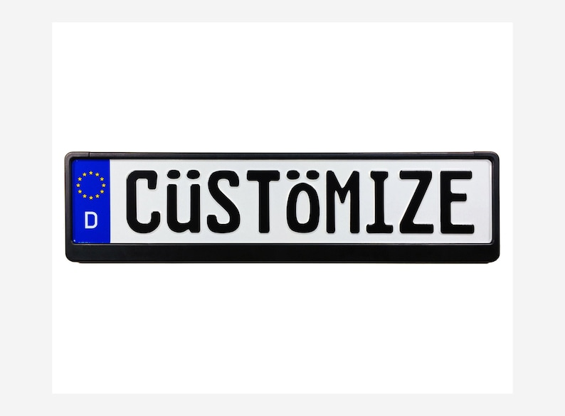 Custom European German License Plate and Frame | Etsy