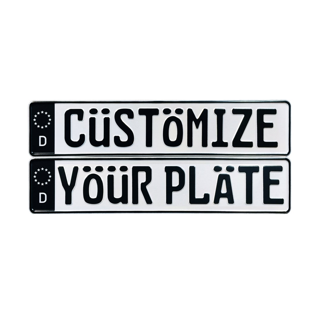 Custom German License Plate - Black Euro Band - Etsy