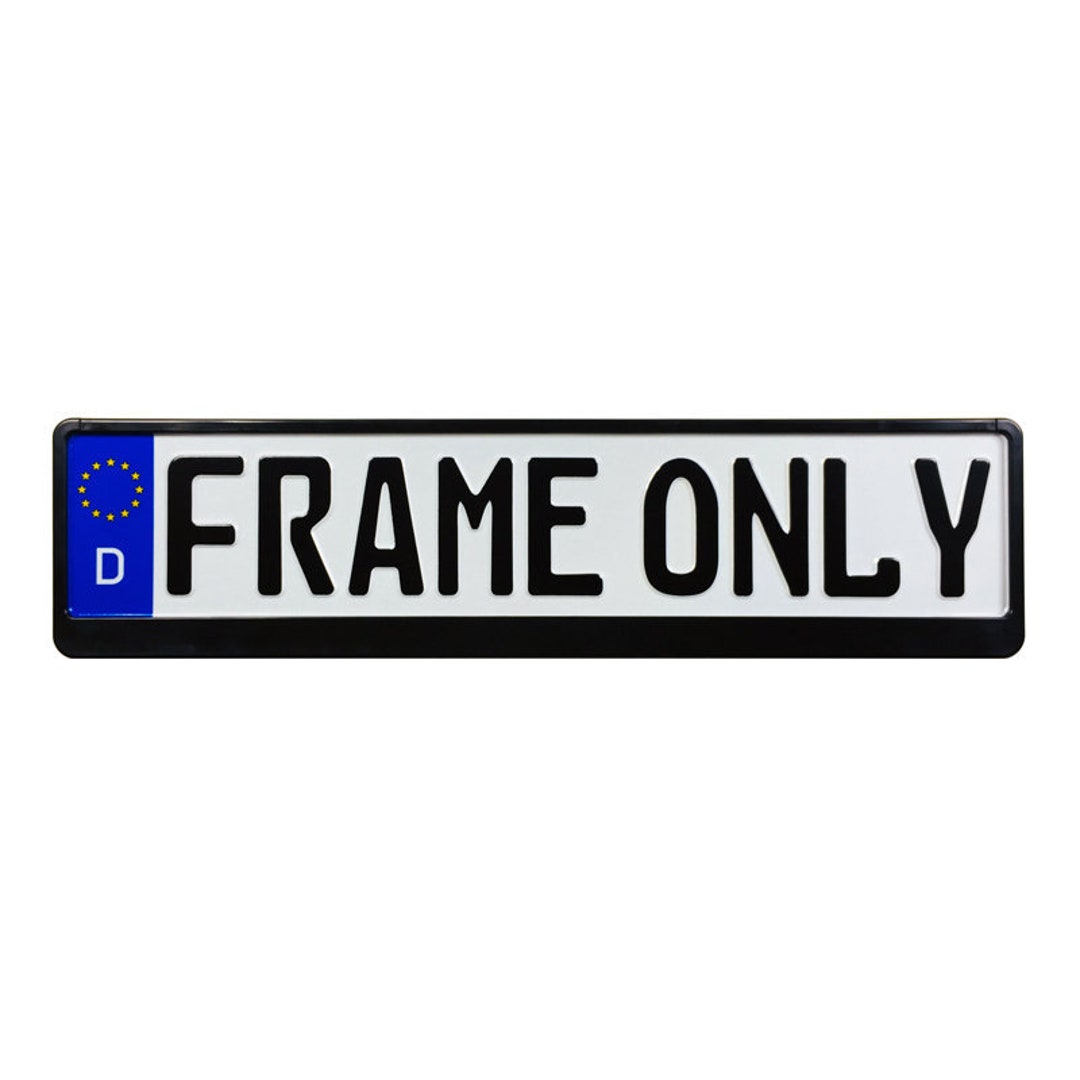 German License Plate Frame - Evolution 3 - Black - Etsy