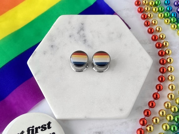 Bear Pride Flag Plugs Custom Gay Pride Gauges Handmade Gay - Etsy