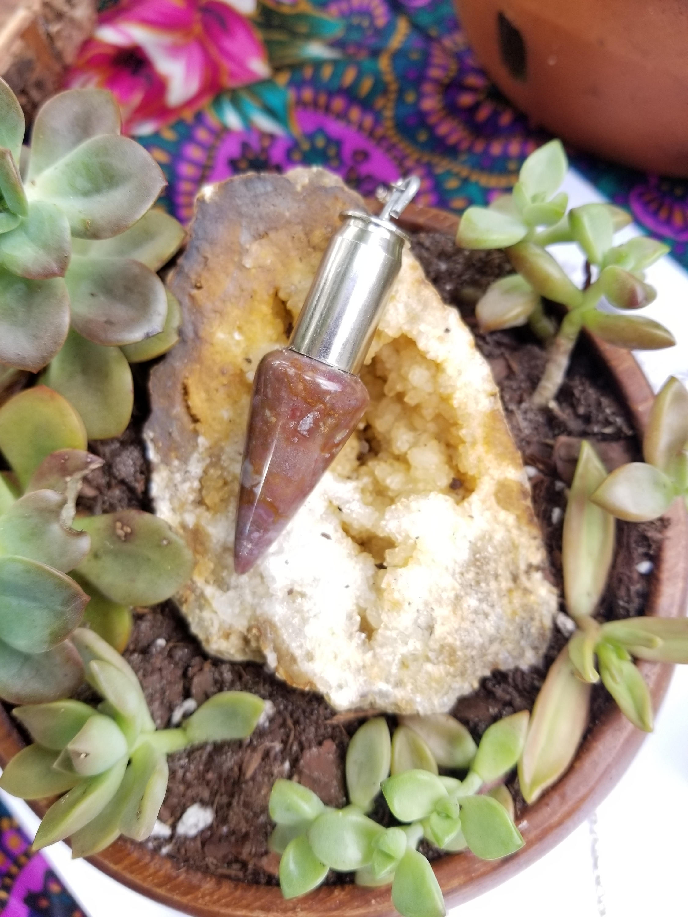 Crystal Bullet Necklace Stone Bullet Necklace Draping - Etsy