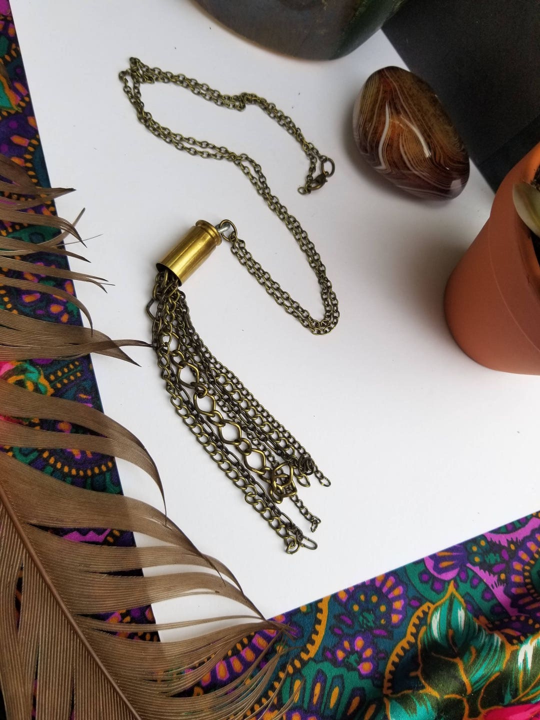 Bullet Chain Necklace Bullet Necklace Lariat Necklace - Etsy