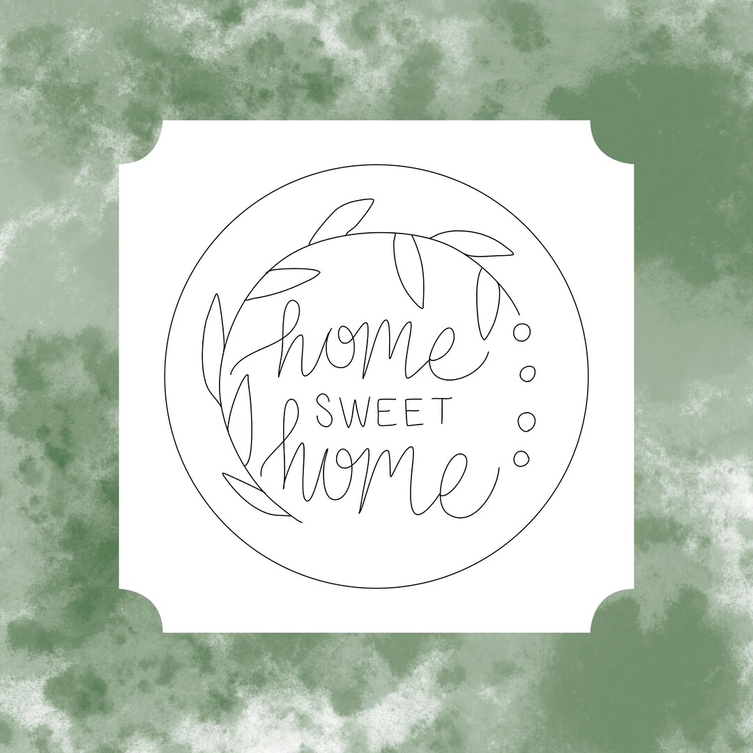 Hand Embroidery Pattern / Home Sweet Home / Template for Transfer / PDF ...