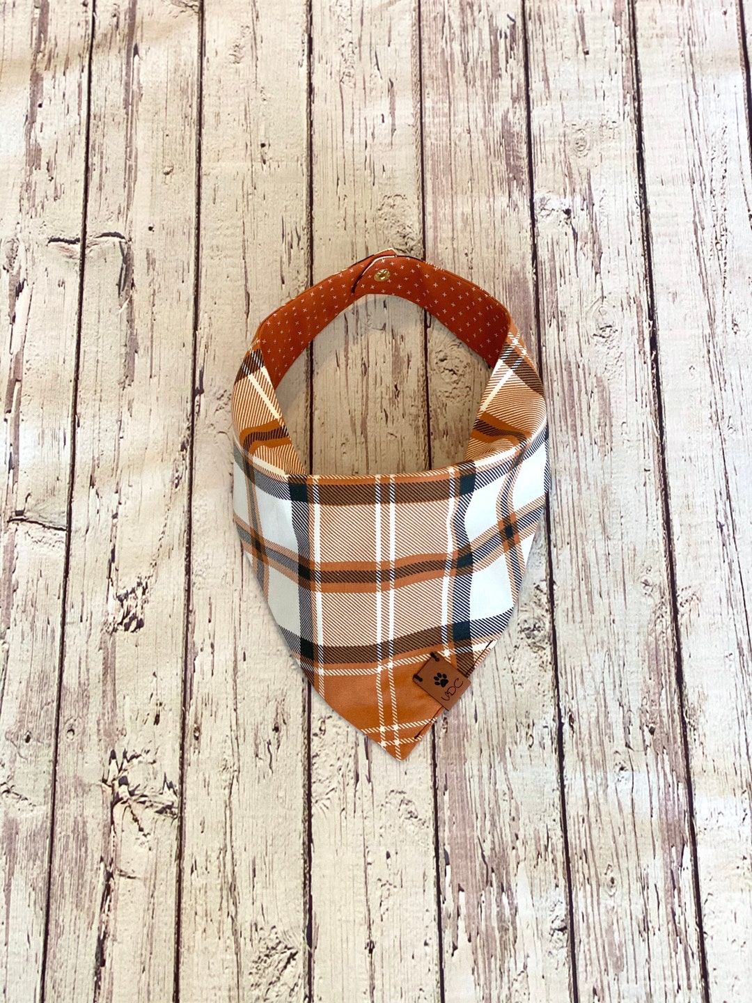 Fall Dog Bandana | Plaid Dog Bandana | Orange Plaid | Personalized ...