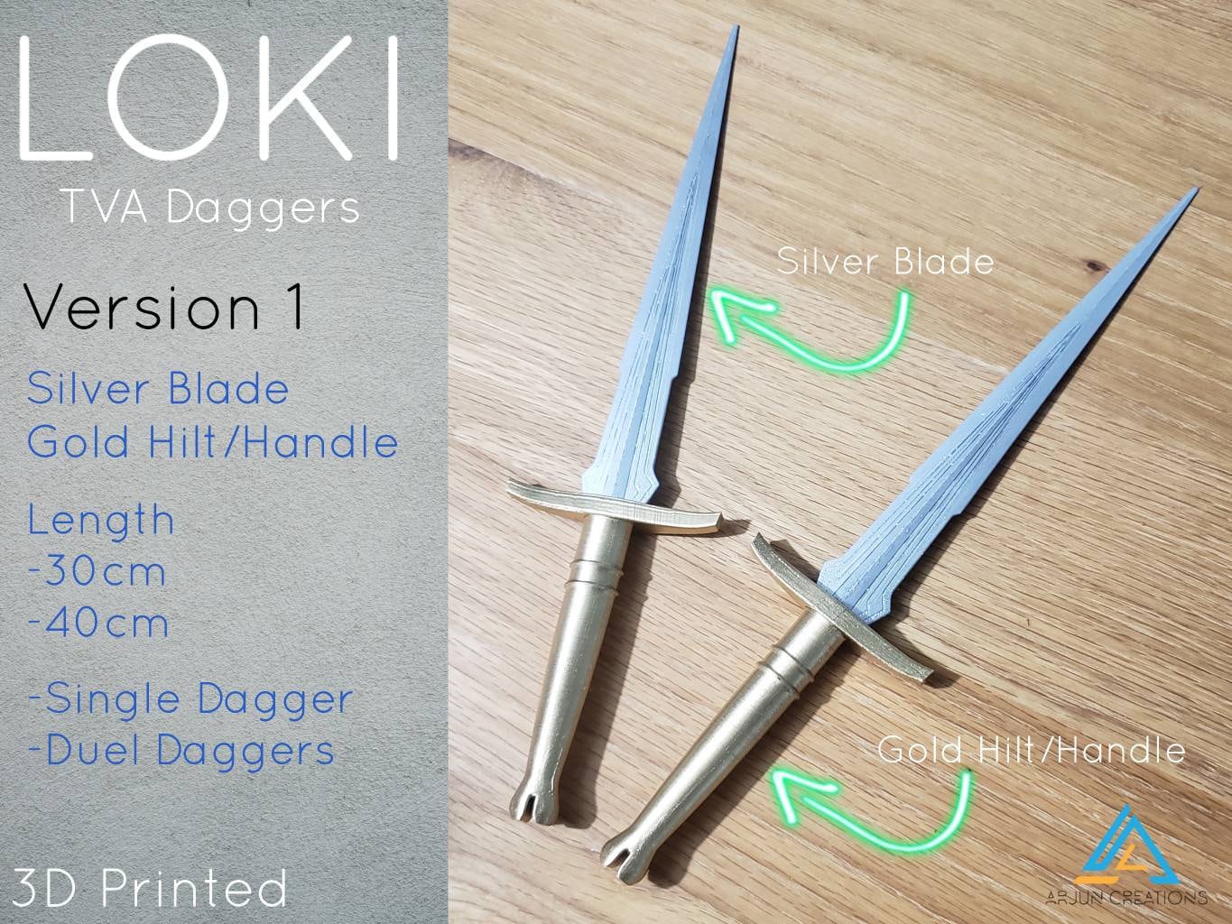 Loki Daggers - Disney Plus Series - Replica - Cosplay - TV Show - 3D ...