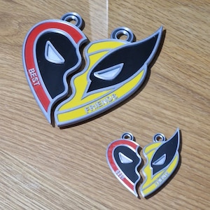 Deadpool Wolverine Heart Logo Keychain / Necklace - 3D Printed - Etsy