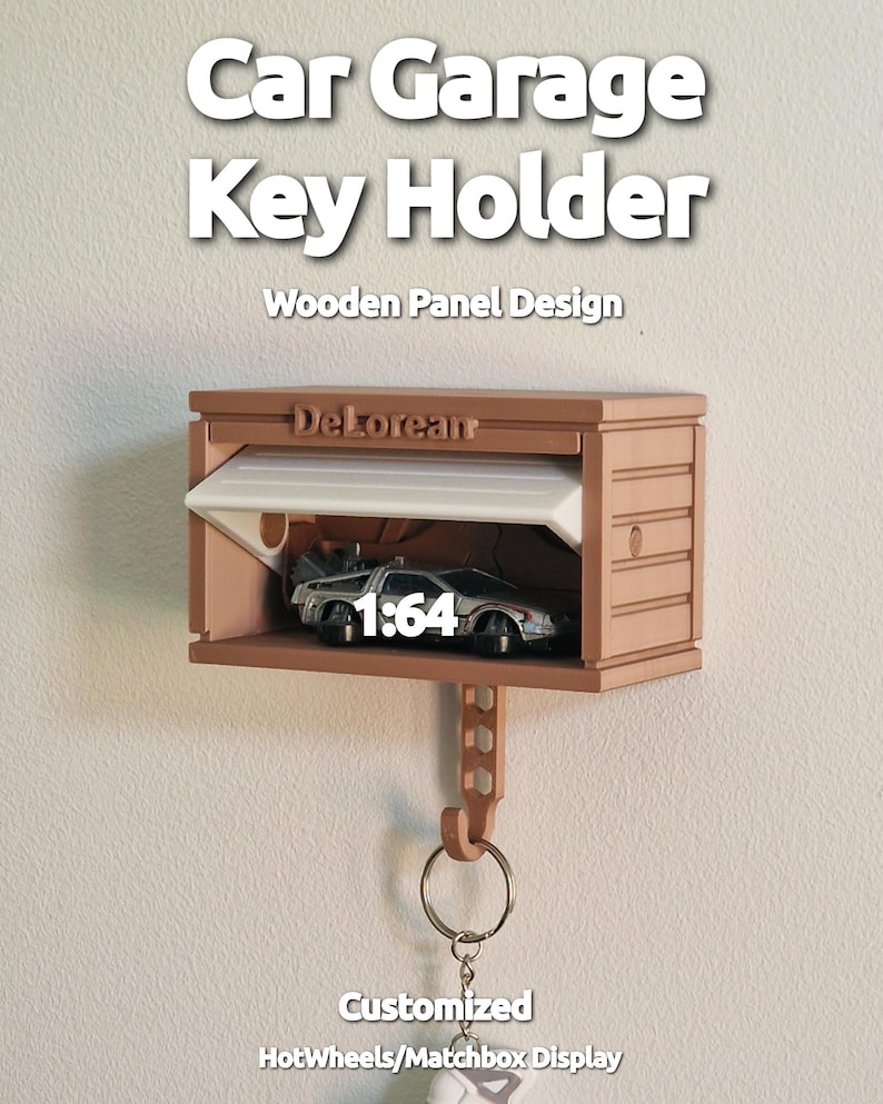 Customizable Key Holder, Hotwheels Car Wooden Panel Design Garage With ...