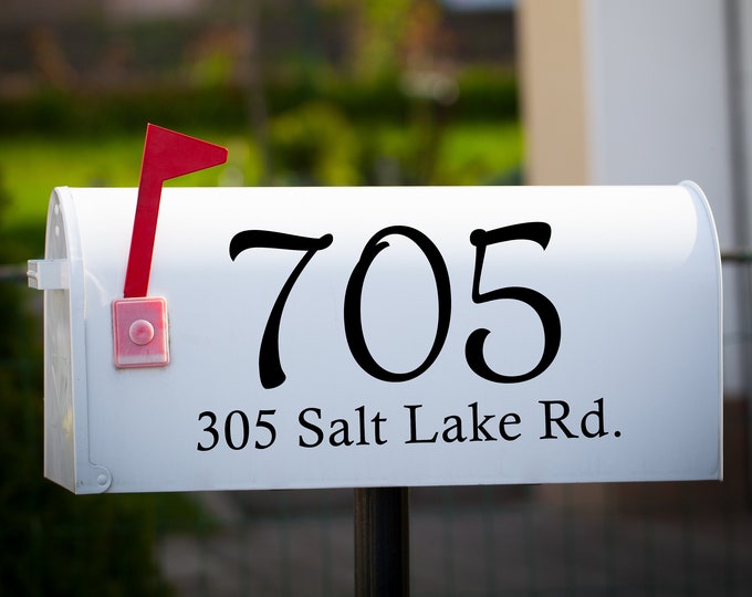 Custom Mailbox Number, Traditional Mailbox Decals, Mailbox Stickers ...